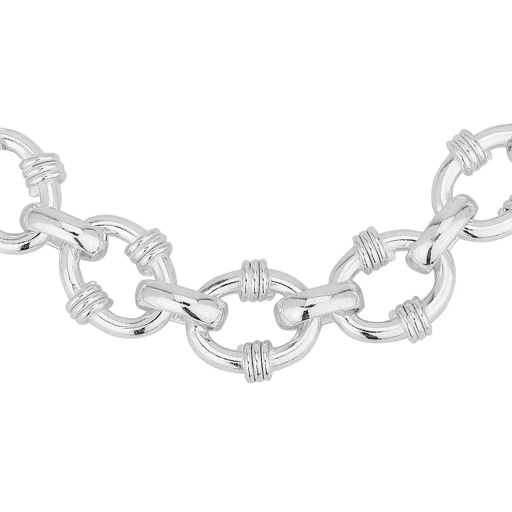 Sterling Silver Oval Patterned Link Hand Made Chain – The Jewel Box ...