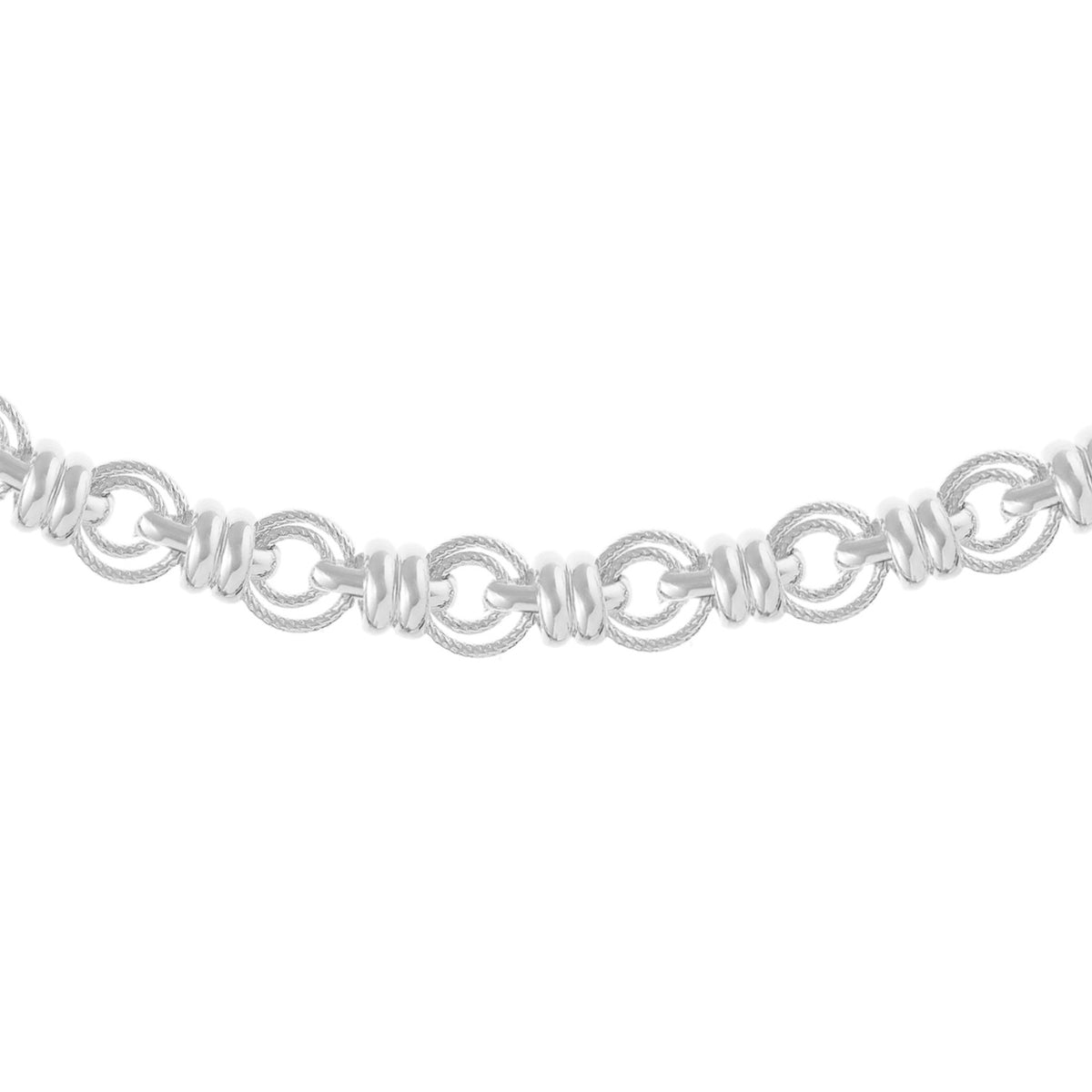 Sterling Silver Patterned Circle Link Hand Made Chain – The Jewel Box ...